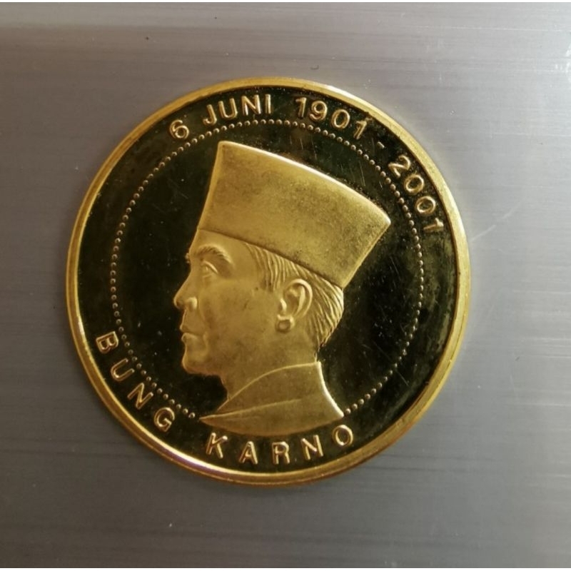 Jual Koin emas gold coin soekarno 6 juni 1901 - 2001 peringatan 100 ...