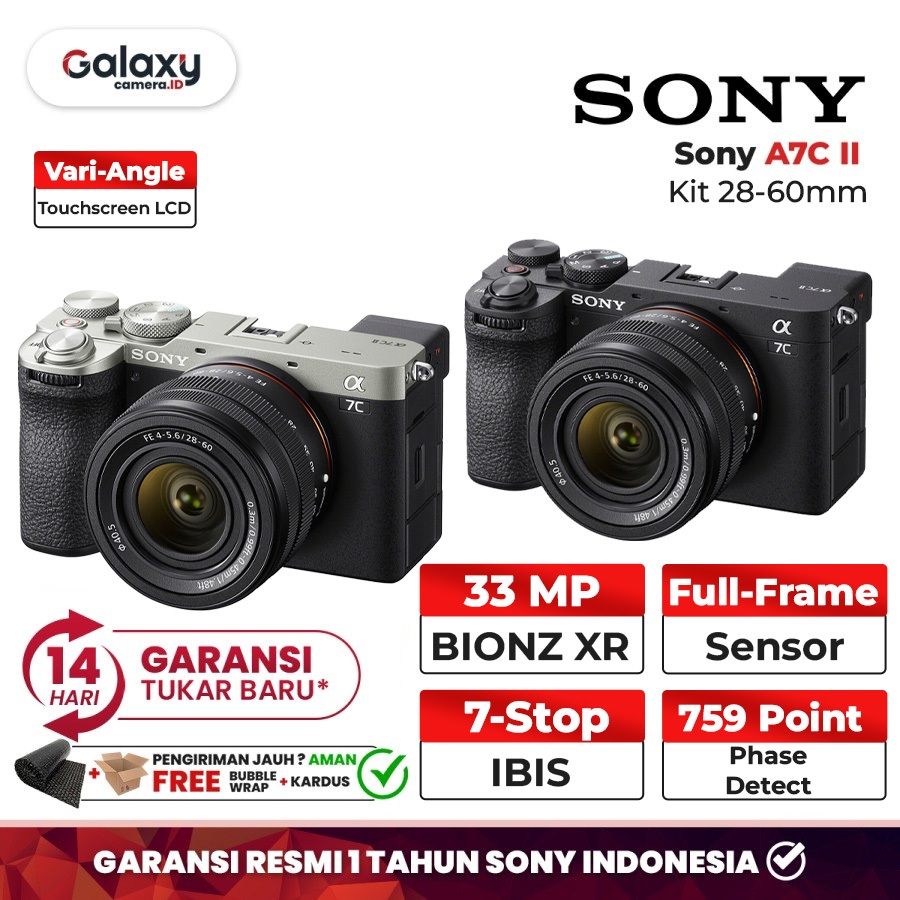Jual Sony A7C II Kit 28-60mm Kamera Mirrorless A7CII Camera A7C Resmi ...
