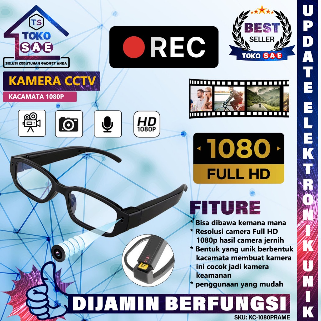 Jual Camera Spy Kacamata Frame Glasses Eyewear Kamera Portable Full HD ...