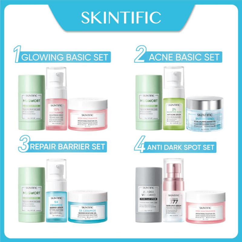 Jual SKINTIFIC Paket 3pcs Set bundle MUGWORT Clay Stick glowing basic ...