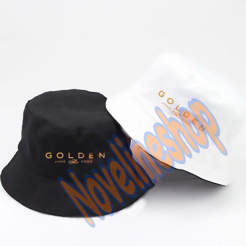 Jual BUCKET HATS KOREAN JUNGKOOK BTS ALBUM GOLDEN TULISAN | Shopee Indonesia