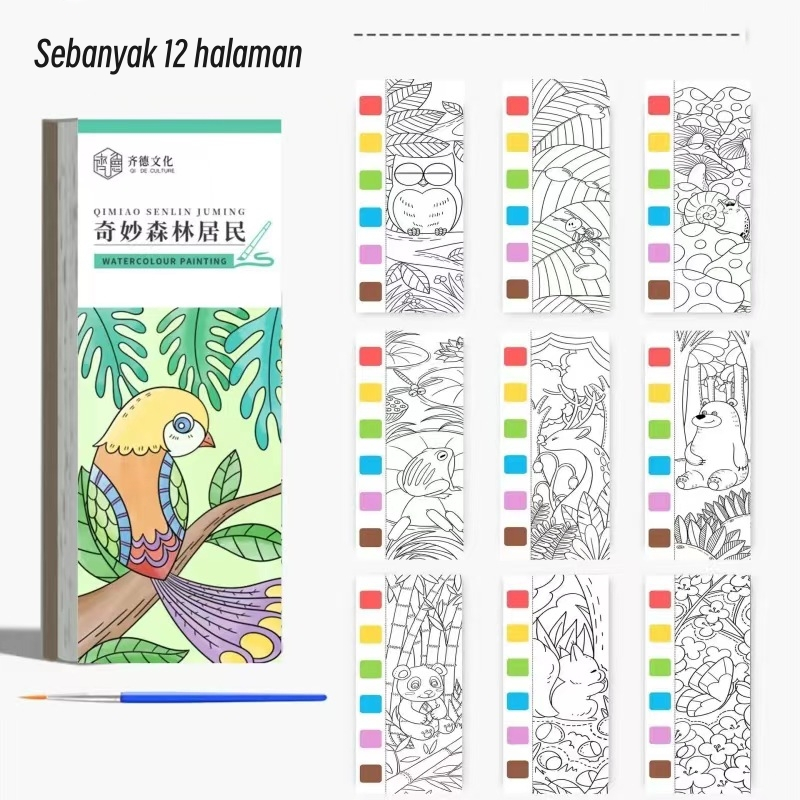 Jual VOOVA Kertas Mewarnai / Buku Cat Mewarnai Kecil / Watercolour ...
