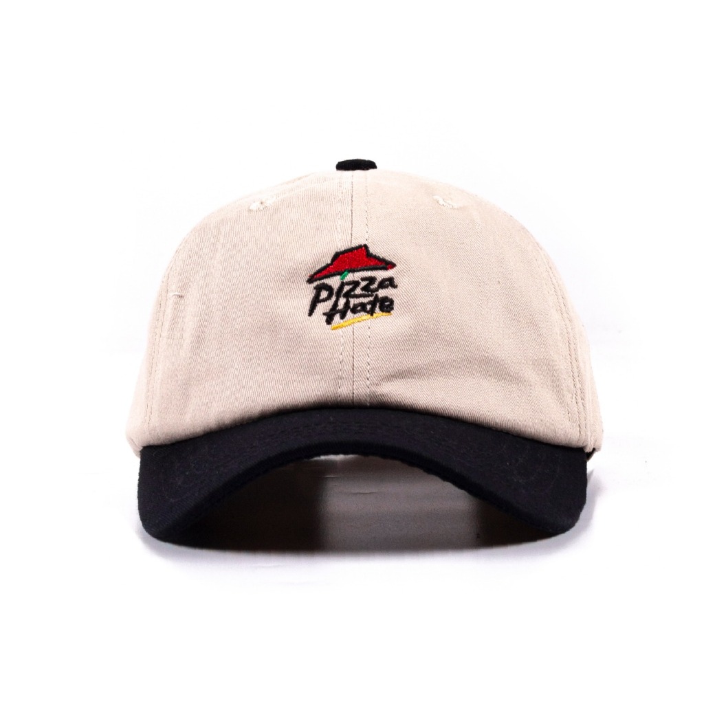 Jual Leech.Co Caps - Pizza Hate Cream Black | Polo Cap | Topi Pria ...