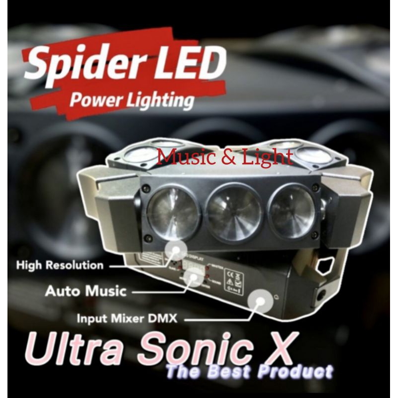 Jual Moving head spider 9x5watt RGB Merk Redsun LM 027 Original Lampu Disco panggung | Shopee ...