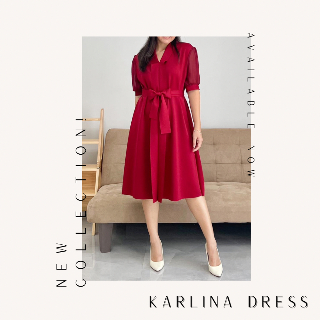 Jual Karlina Dress Terusan Wanita Lengan Pendek Bahan Scuba Stretch dan ...