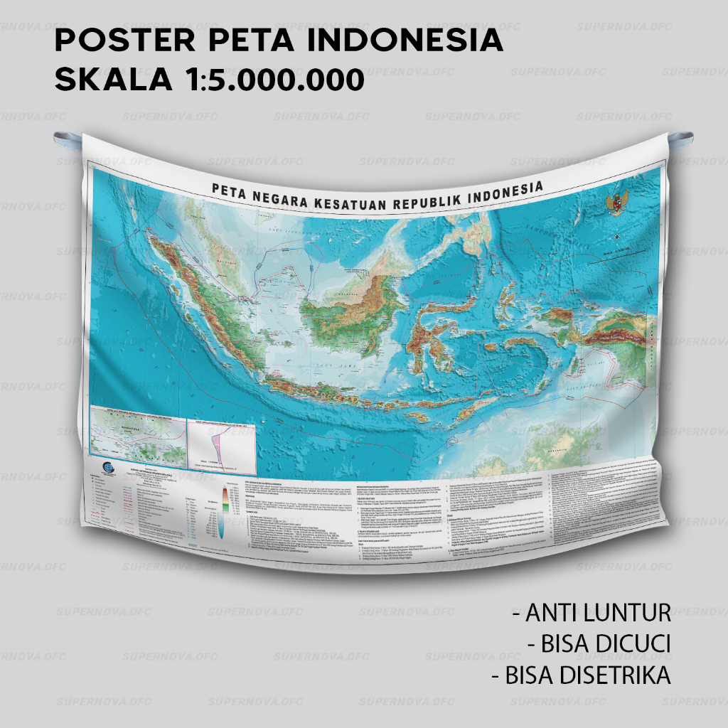 Jual PETA INDOESIA LENGKAP RESMI TERBARU SKALA 1:5.000.000 | Shopee ...