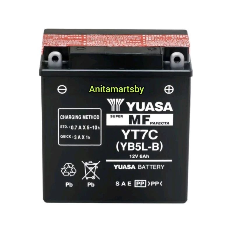Jual Accu YT7C(yb5lb) Accu basah kering Yuasa 12v 6Ah Accu Motor mio sporty,grand,supra,smash ...