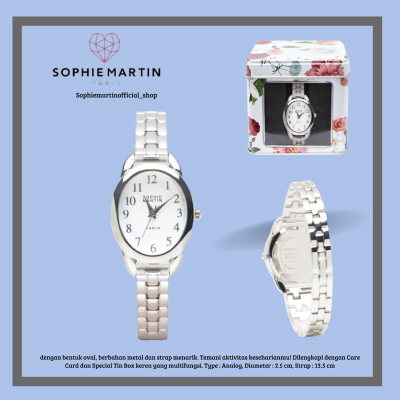 Jual JAM TANGAN PROMO SILVER SOPHIE MARTIN DIAMTER KECIL JAM CEWEK JAM ...