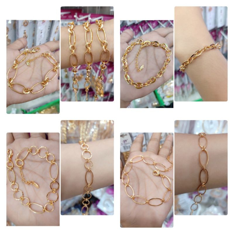 Jual Gelang rante dewasa berlapis emas A00031 | Shopee Indonesia