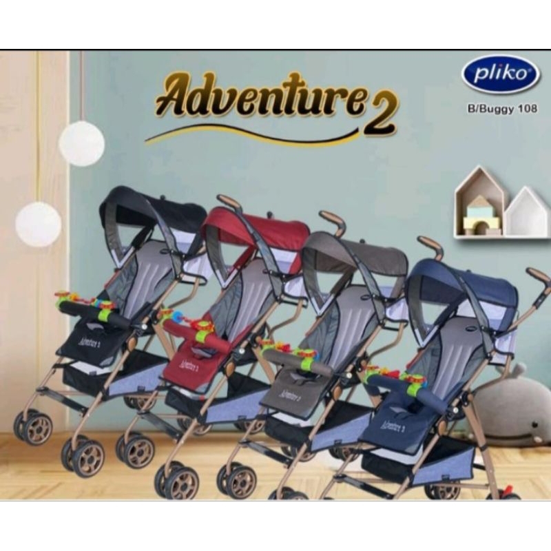 Jual Stroller Pliko Adventure 2 warna merah | Shopee Indonesia
