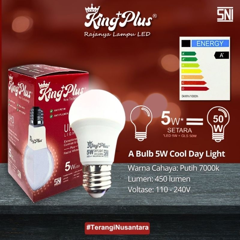 Jual Lampu Bohlam LED Buld king plus 5w 7w 9w 12w 16w 18w 23w Cahaya Terang Bagus | Shopee Indonesia