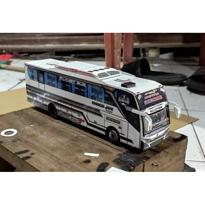 Jual Miniatur bus kids panda TJ / bus viral / papercraft / bus mainan ...