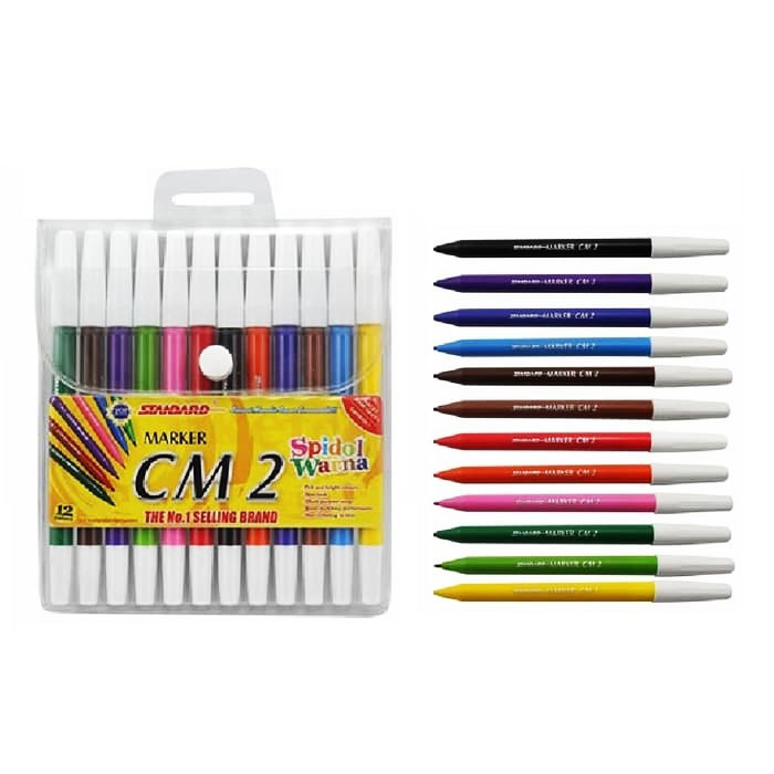 Jual Standard Coloring Marker - CM 2 Mix 12 Color ( Spidol Isi 12 pcs ...