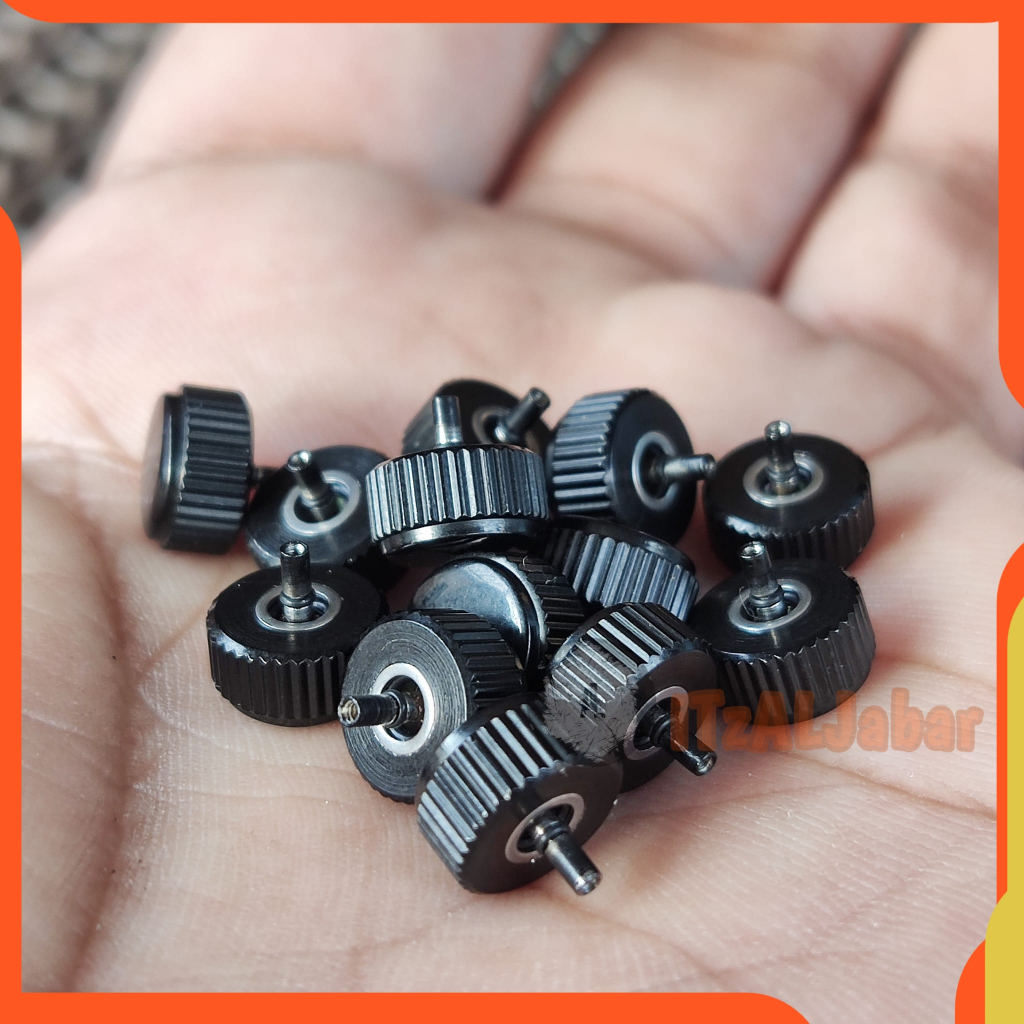 Jual Crown knop jam tangan Hitam Putaran jam tangan Knop stainless ...