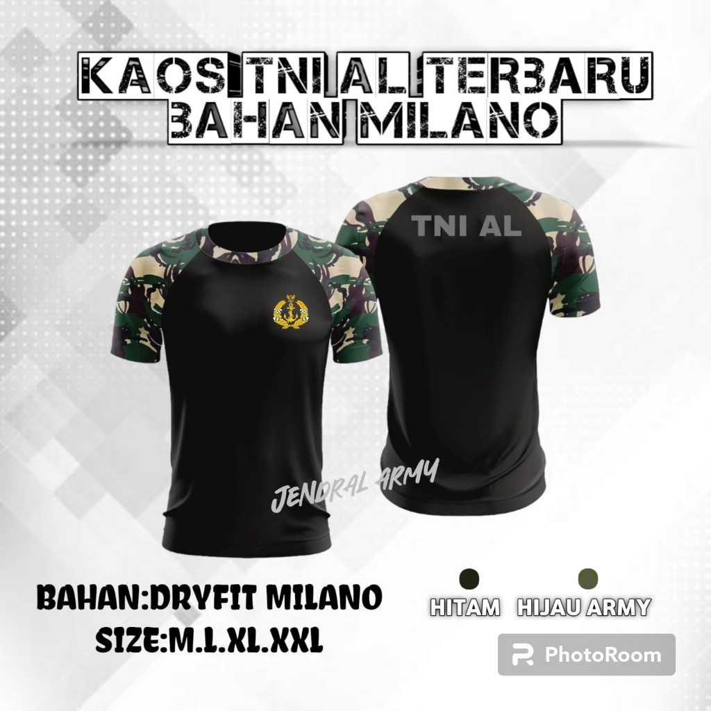 Jual Kaos Loreng TNI AL Hitam || Kaos Jersey TNI AL Terbaru Bahan DRYFIT MILANO45 | Shopee Indonesia