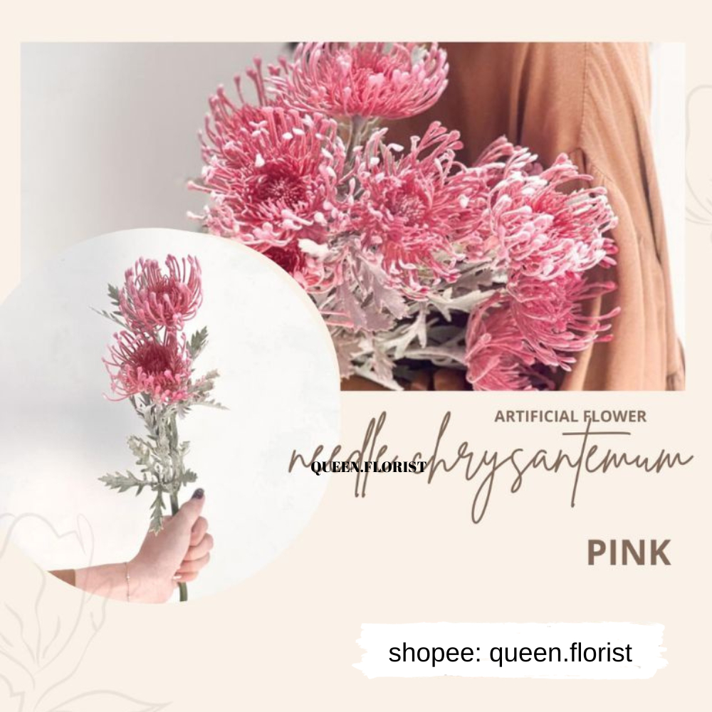 Jual NEEDLE CHRYSANTEMUM PINCUSHION PROTEA SPRAY ARTIFICIAL Bunga Plastik Spray Bunga Palsu ...
