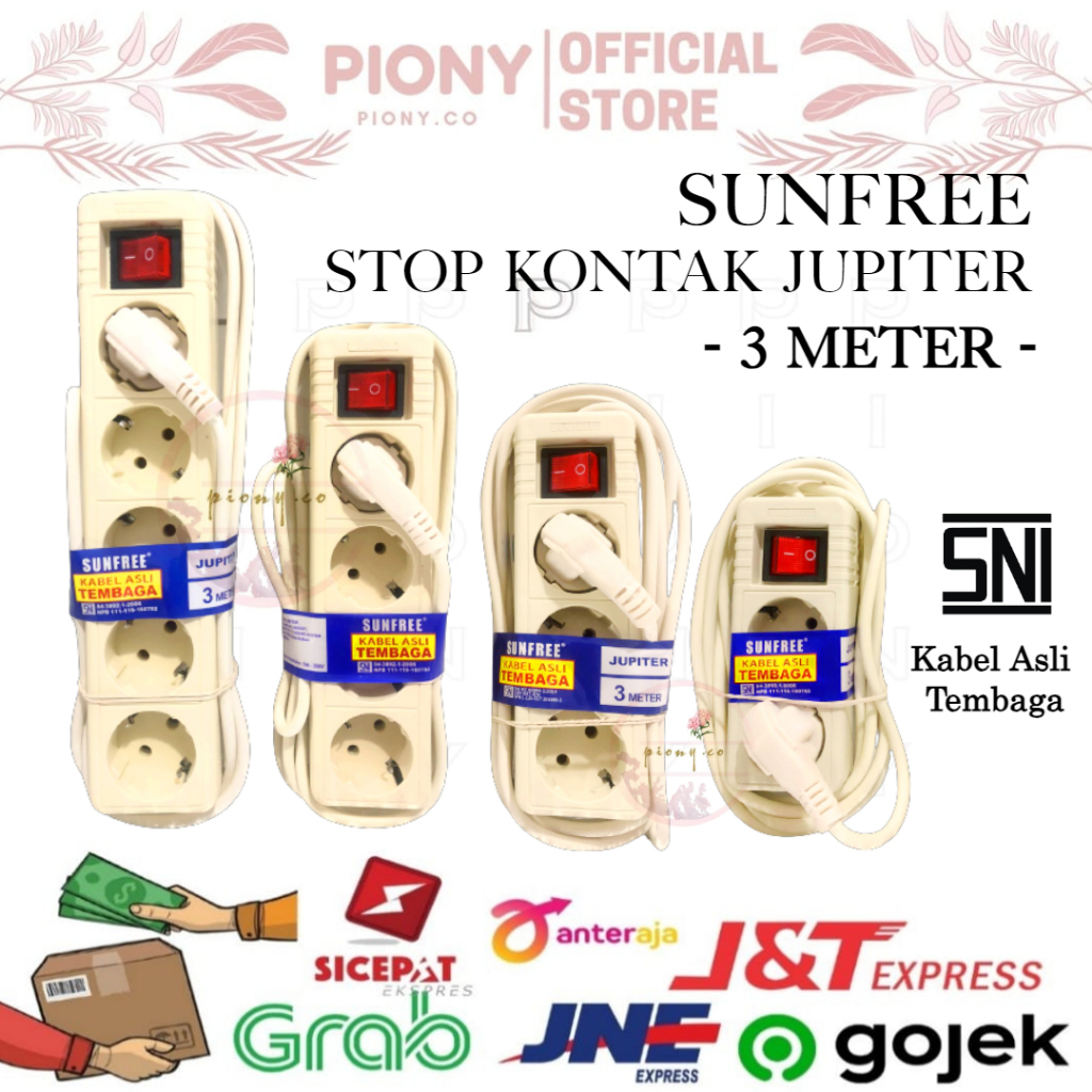 Jual STOP KONTAK SUNFREE JUPITER PANJANG 3 METER/ COK SAMBUNG/ COK RAUN ...