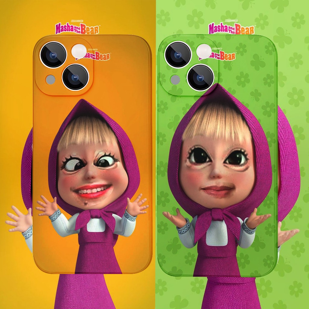 Jual case couple macaron motif ugly masha&bear cute for all type ...