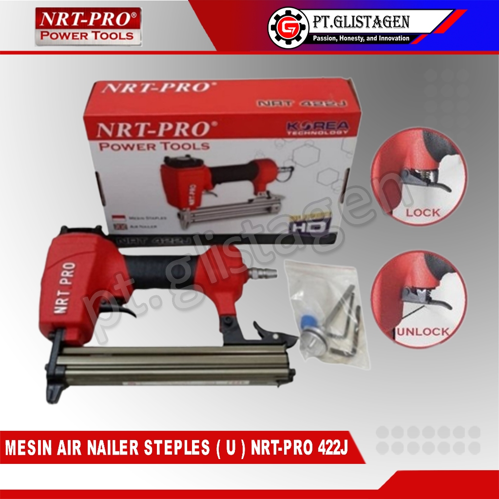 Jual NRT-PRO 422 HD Mesin Air Nailer Steples U Tembak Kompresor Angin ...