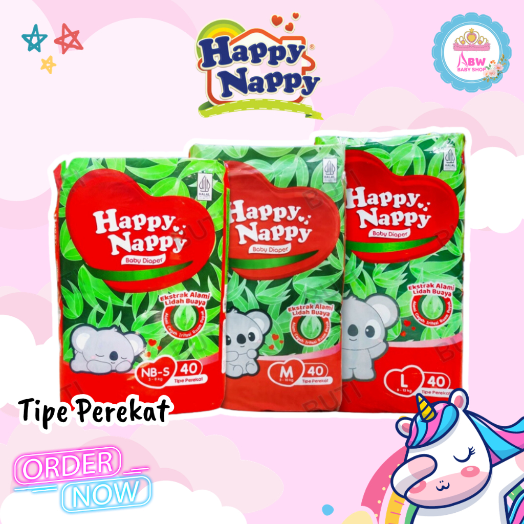 Jual HAPPY NAPPY BABY DIAPERS TIPE PEREKAT + EKSTRAK ALAMI LIDAH BUAYA ...