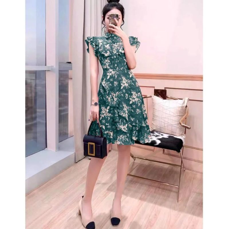 Jual PAKAIAN WANITA BAJU MINI DRESS RUFFLE AMARYLLIS | Shopee Indonesia