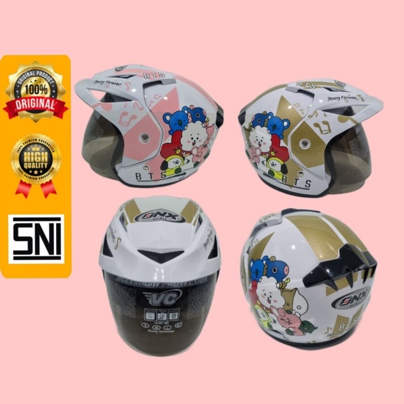Jual Helm BT21 BTS Halface Dewasa Wanita Cewek | Shopee Indonesia