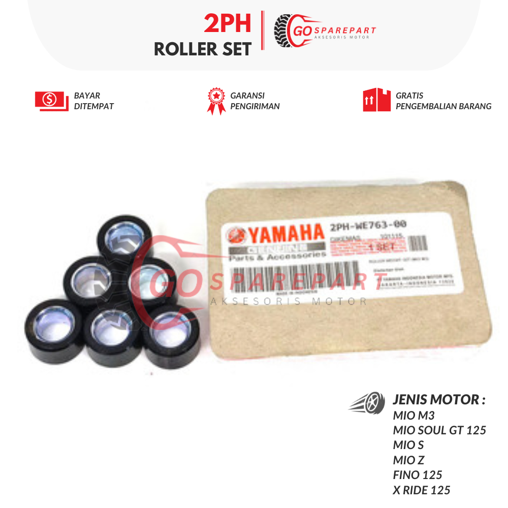 Jual (YAMAHA) ROLLER SET 2PH MIO M3 / MIO SOUL GT 125 / MIO S / MIO Z / FINO 125 / X RIDE 125 ...