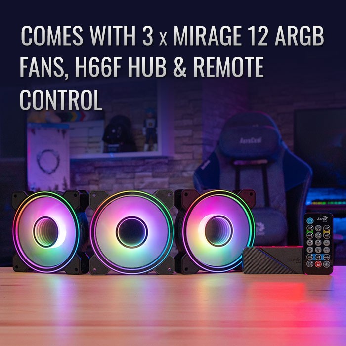Jual Aerocool Mirage 12 ARGB Pro 12CM Fan (3Pcs 120mm Fan + H66F Hub ...