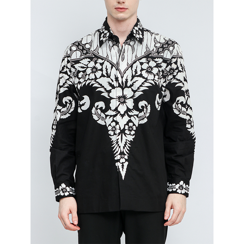 Jual Batik Simonet Kemeja Batik Tulis Lengan Panjang Benteng Raja Hitam ...