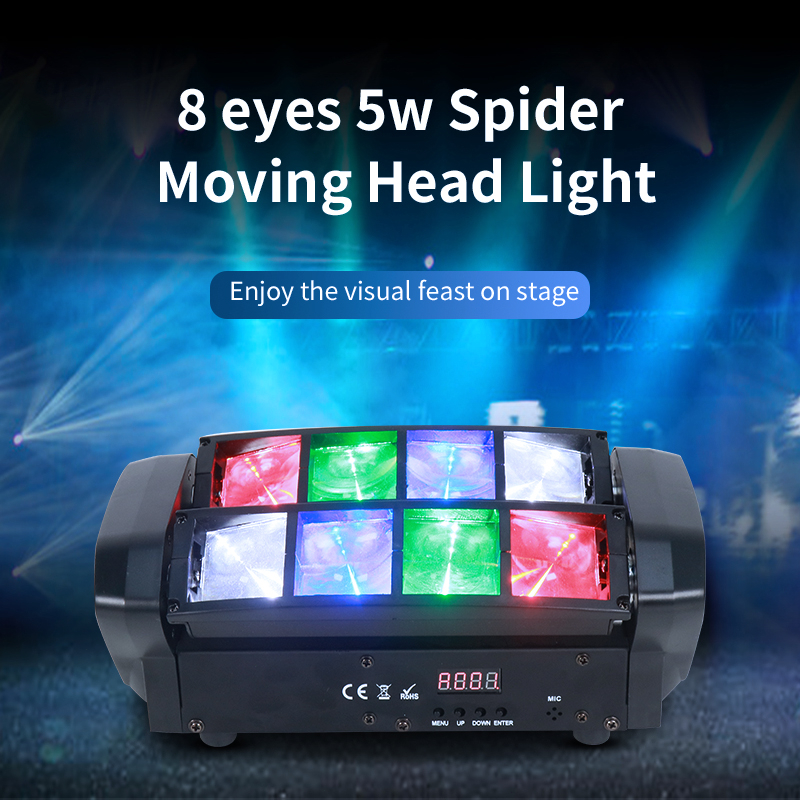 Jual 8x5w Mini Spider Light Lampu Lead Disco Panggung Lampu Dj Kepala Bergerak Mini Spider