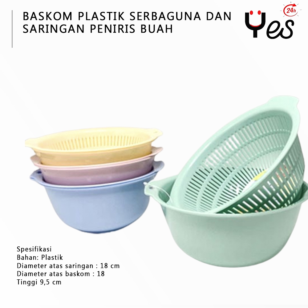 Jual YES24YOSHIKAWA BASKOM CUCI BERAS SET BASKOM SARINGAN PENIRIS BUAH ...