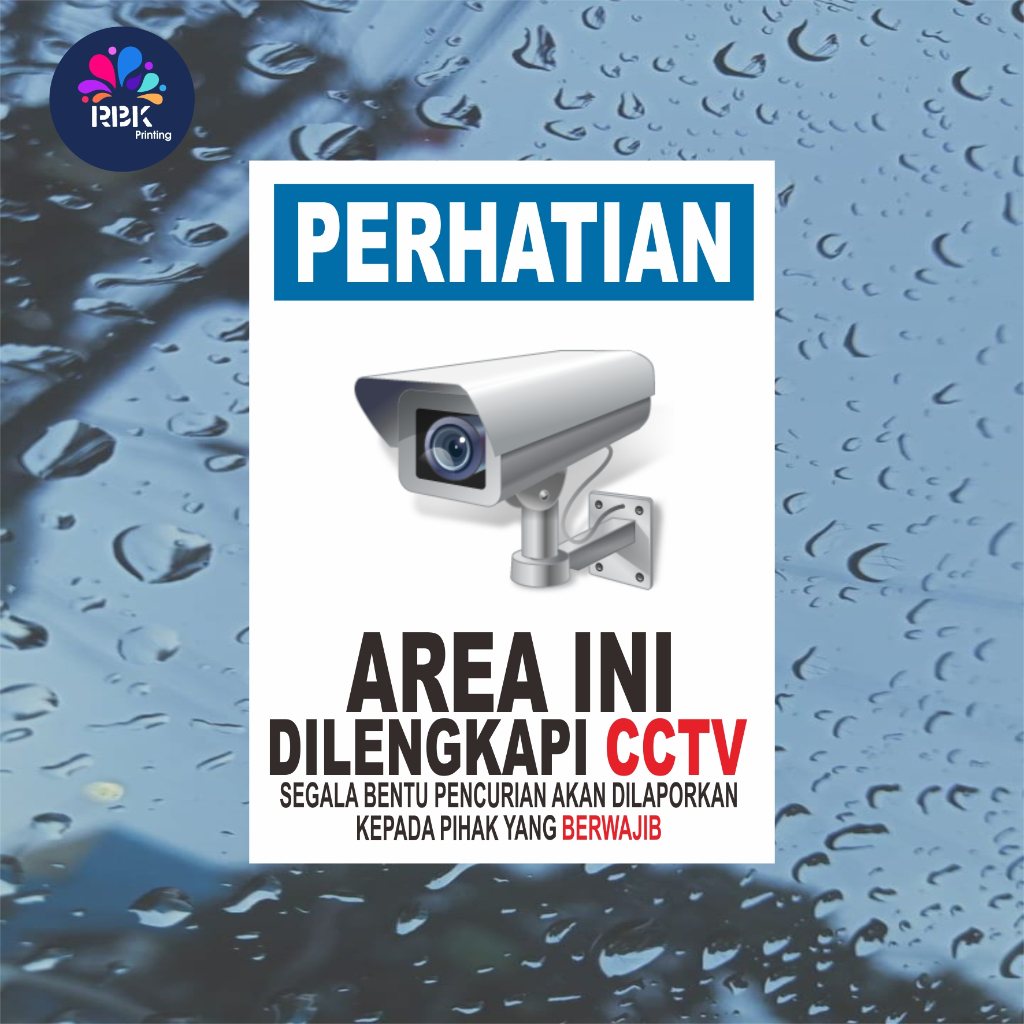 Jual Stiker area ini dilengkapi CCTV (stiker vinyl + laminasi) | Shopee Indonesia