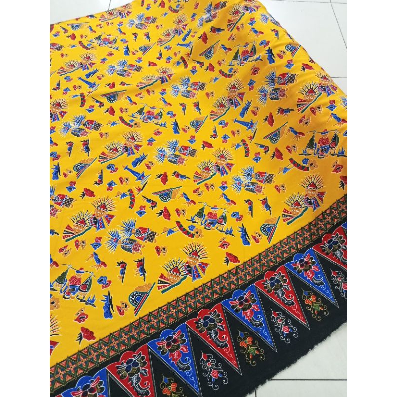 Jual KAIN BATIK SUTRA FOIL ONDEL ONDEL // BAHAN BATIK KHAS DAERAH ...