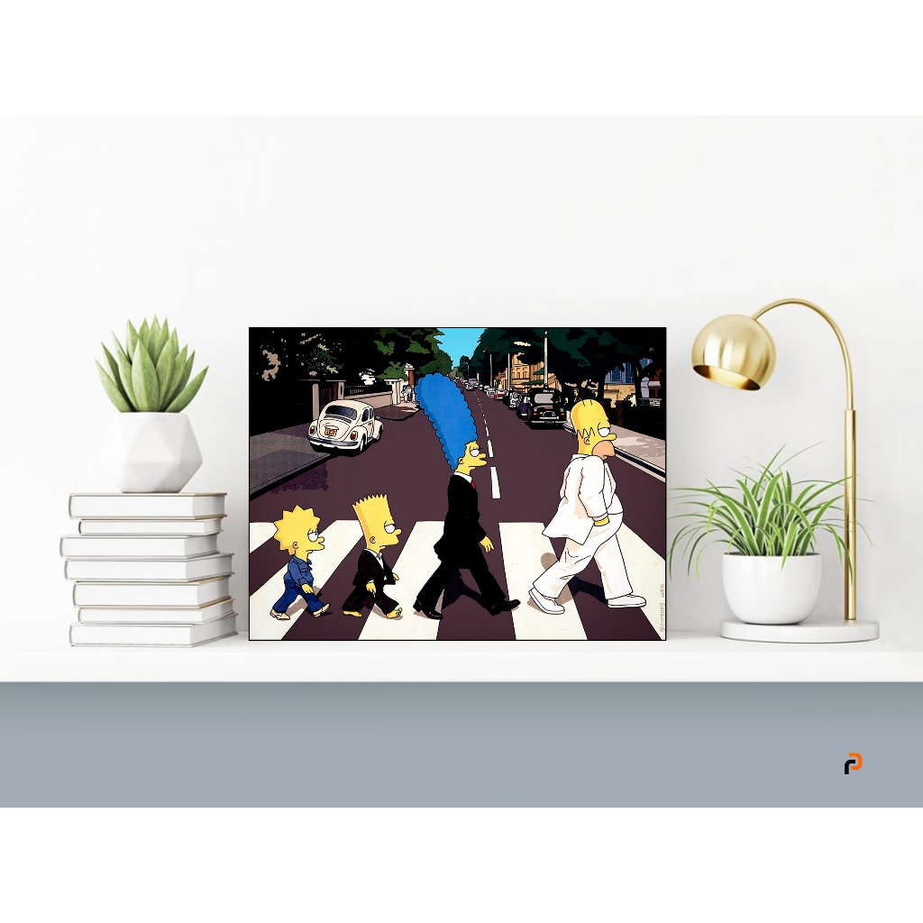 Jual Poster Musik The Beatles Simpsons 2 Termasuk Frame Siap Pasang ...