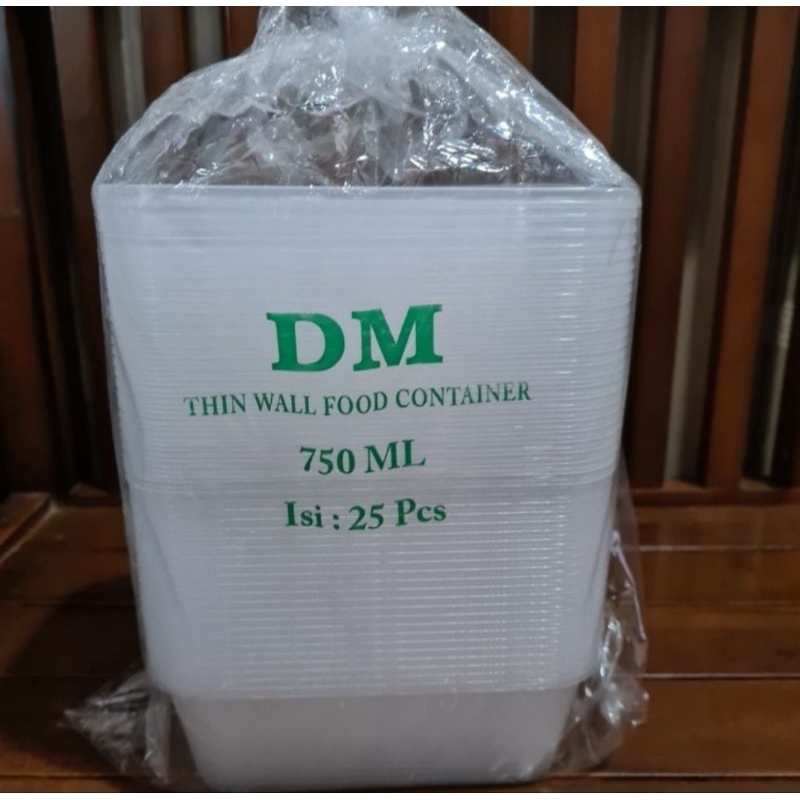 Jual Thinwall DM 750ml Rec / Kotak Makan 750ml Persegi Panjang @ 25set ...