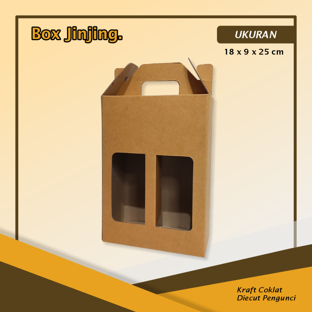 Jual BOX / KARDUS JINJING Botol 1 Liter Isi 2 - Ukuran 18 x 9 x 25 Cm ...