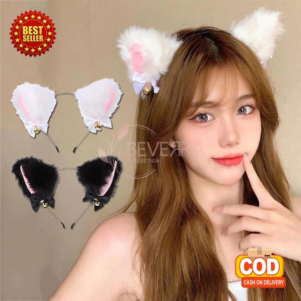 Jual Bando Telinga Kucing Lonceng Cosplay Wanita Fashion Korea Anime ...