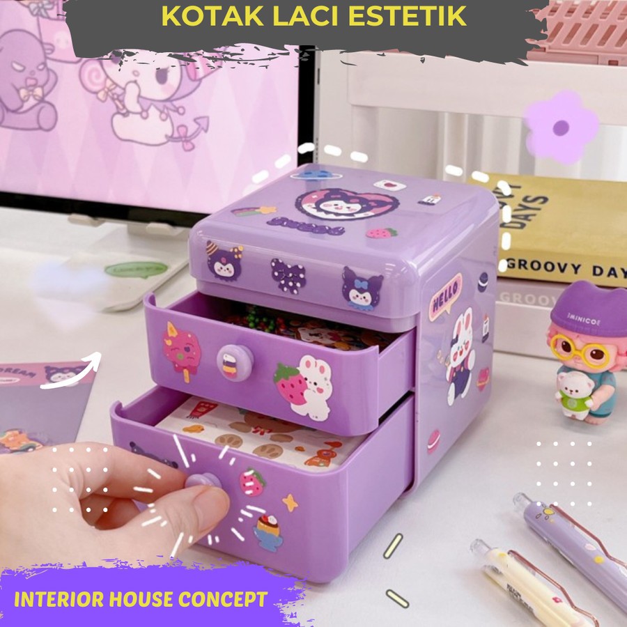 Jual Kotak Laci Mini Meja Kerja Serbaguna Estetik Kotak Laci Susun ...