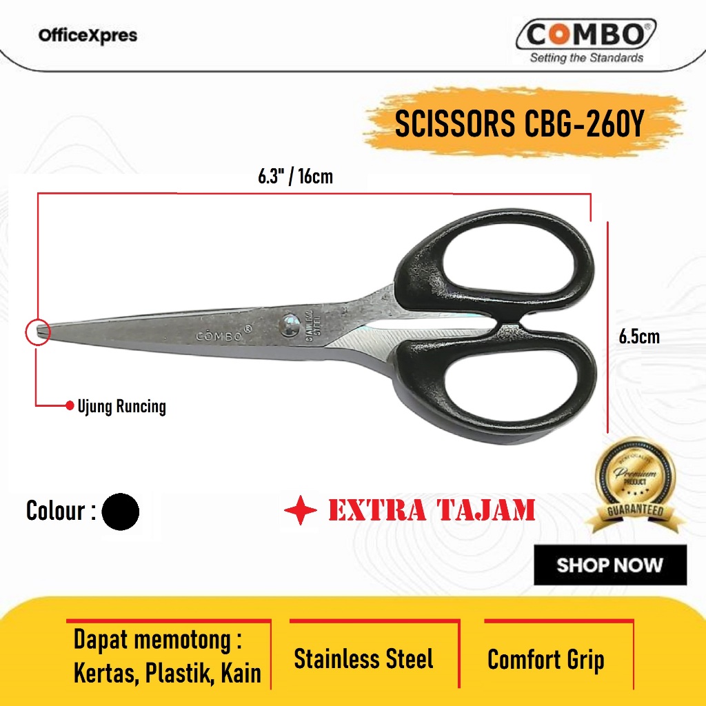 Jual Gunting Kertas / Scissors Stainless Steel / Gunting Besar CBG-260Y ...