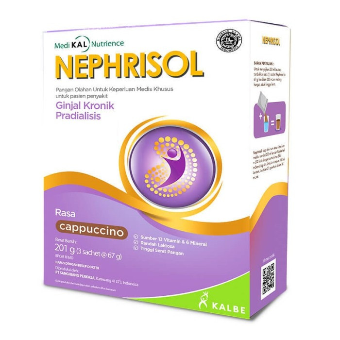 Jual Kalbe Nephrisol Cappucino 201 gr Susu untuk Pasien Ginjal ...