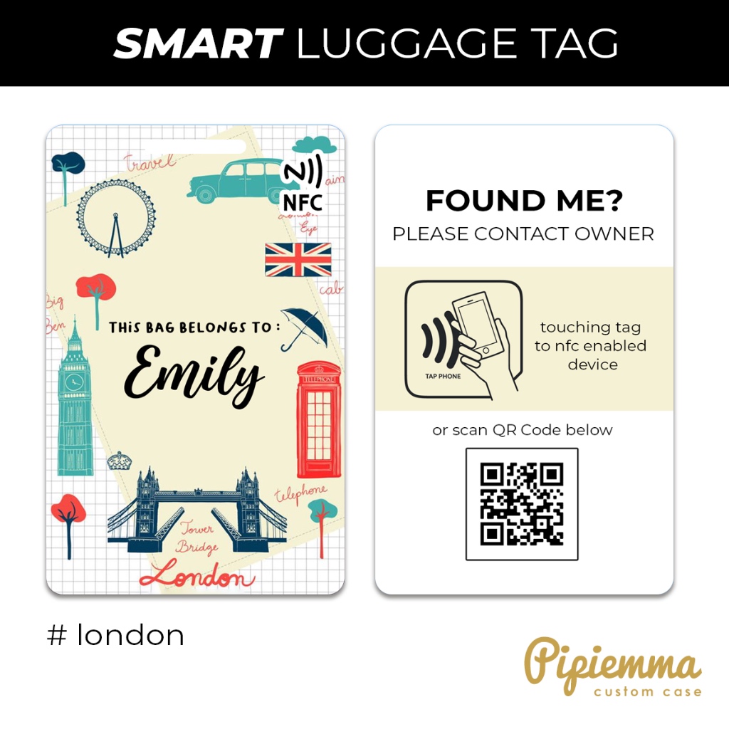 Jual Luggage Tag Gantungan Koper NFC Travelling Smart Bisa Tap atau ...