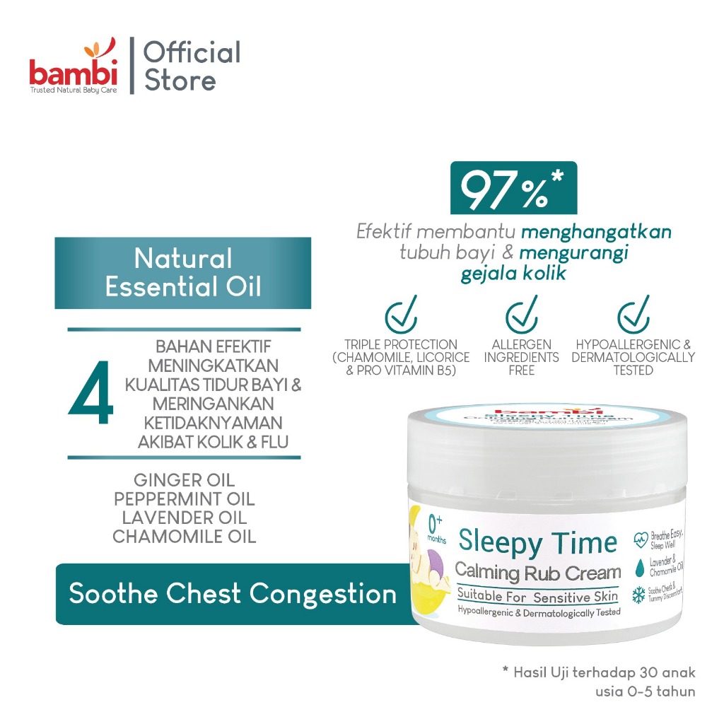 Jual Bambi Baby Sleepy Time Calming Rub Cream 40gr | Shopee Indonesia