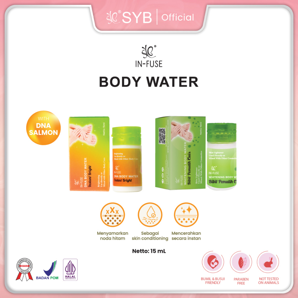 Jual BIBIT INFUS CAIR / SYB INFUSE WHITENING BODY WATER DNA BODY WATER ...