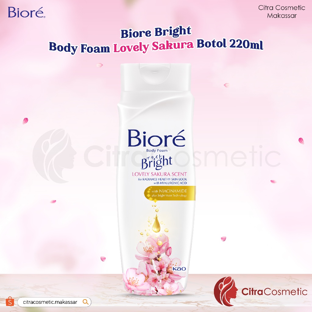 Jual ️CitraCosmetic ️ Biore Bright Body Foam Lovely Sakura Botol 220 Ml ...