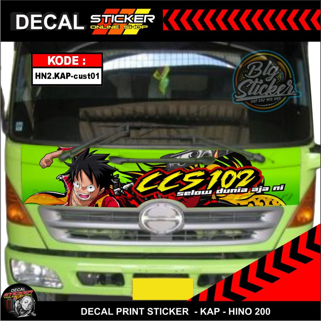 Jual STIKER MOBIL TRUCK HINO 200 DECAL PRINT STICKER VARIASI KAP DEPAN ...