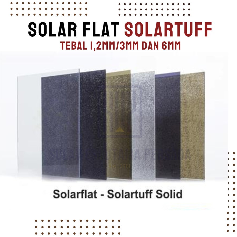 Jual solarflat atap solartuff grey, bronze, clear tebal 1,2mm, 3mm dan ...