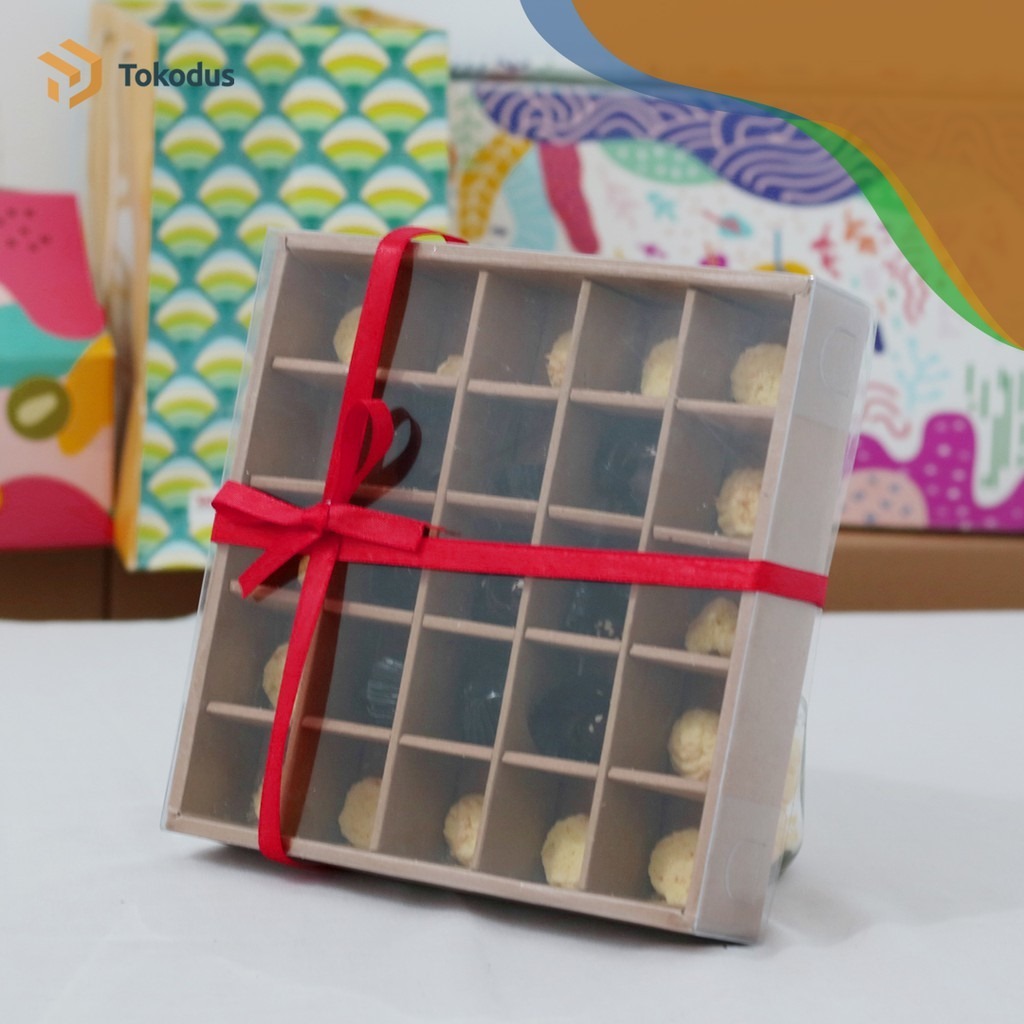 Jual Kardus Nastar/Box Kue Kering/Dus Sekat 21x21x4.5 cm Dus Nastar/Box ...