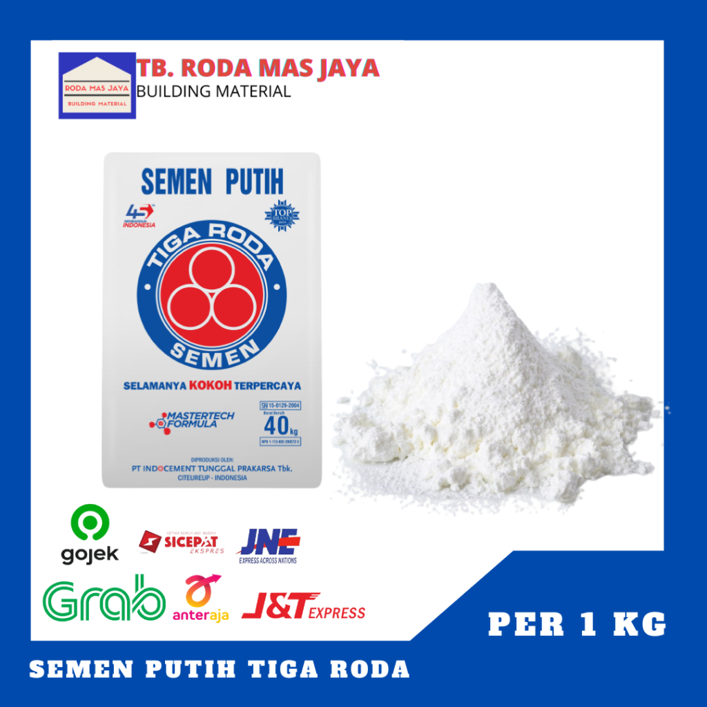 Jual Semen Tiga Roda/Semen Putih/Semen 1 Kiloan | Shopee Indonesia