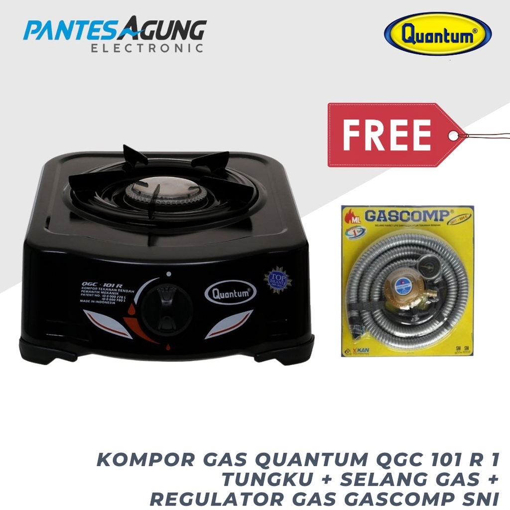 Jual Kompor Gas Quantum QGC 101 R 1 TUNGKU + Selang Gas + Regulator Gas ...