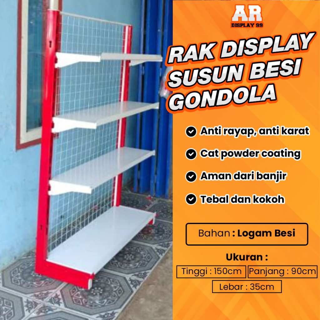 Jual Rak Display Susun Besi Gondola Tinggi 150cm Serbaguna Jajanan ...